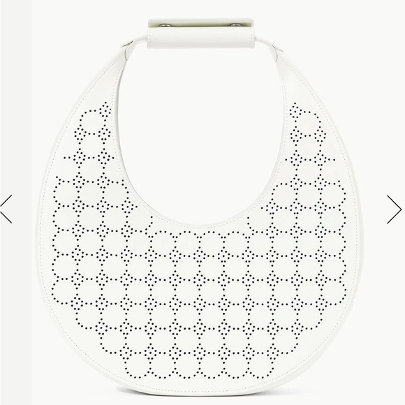 STAUD | Bags | Staud Moon Bag White Paper Color Perforated Leather ...